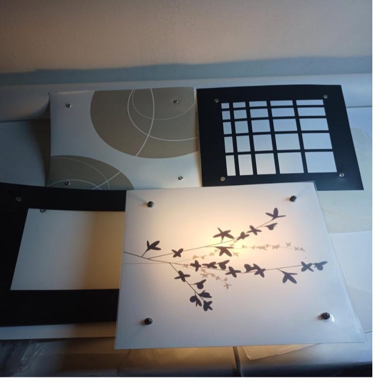 IKEA TYFT Wall Light With Single Inlay Black Raster & Other Designs NEW ...