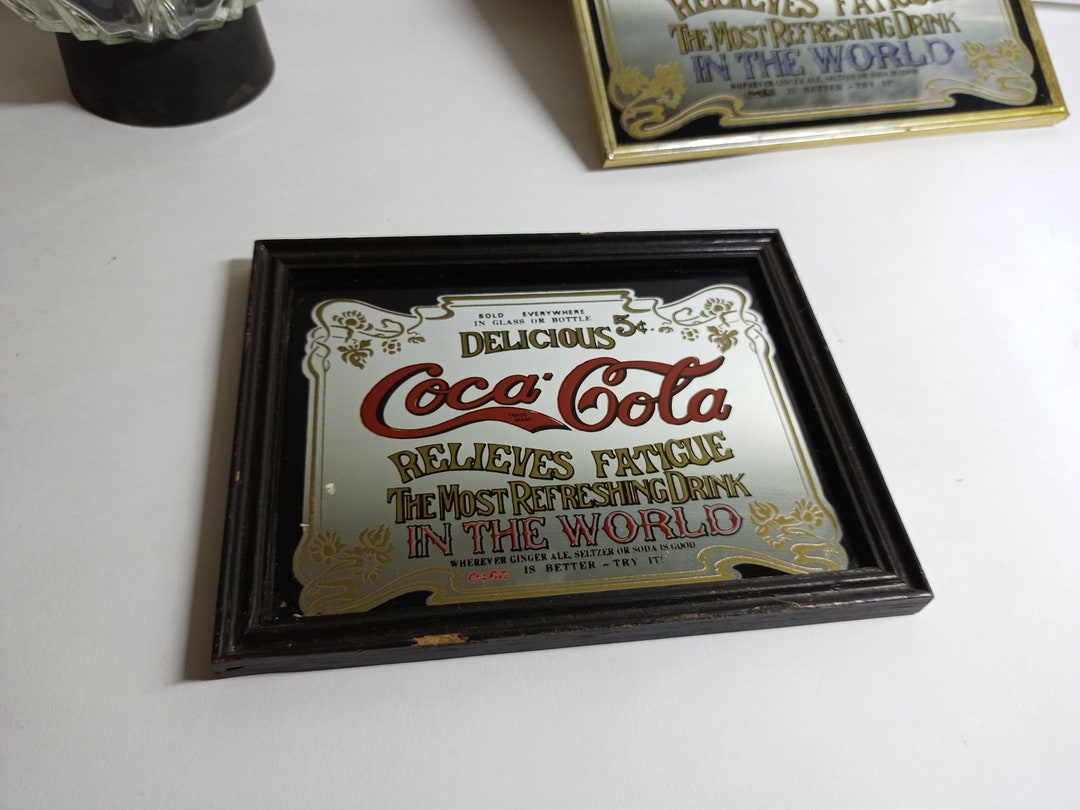 Vintage Wood Framed Coca Cola Advertising Mirror - Etsy