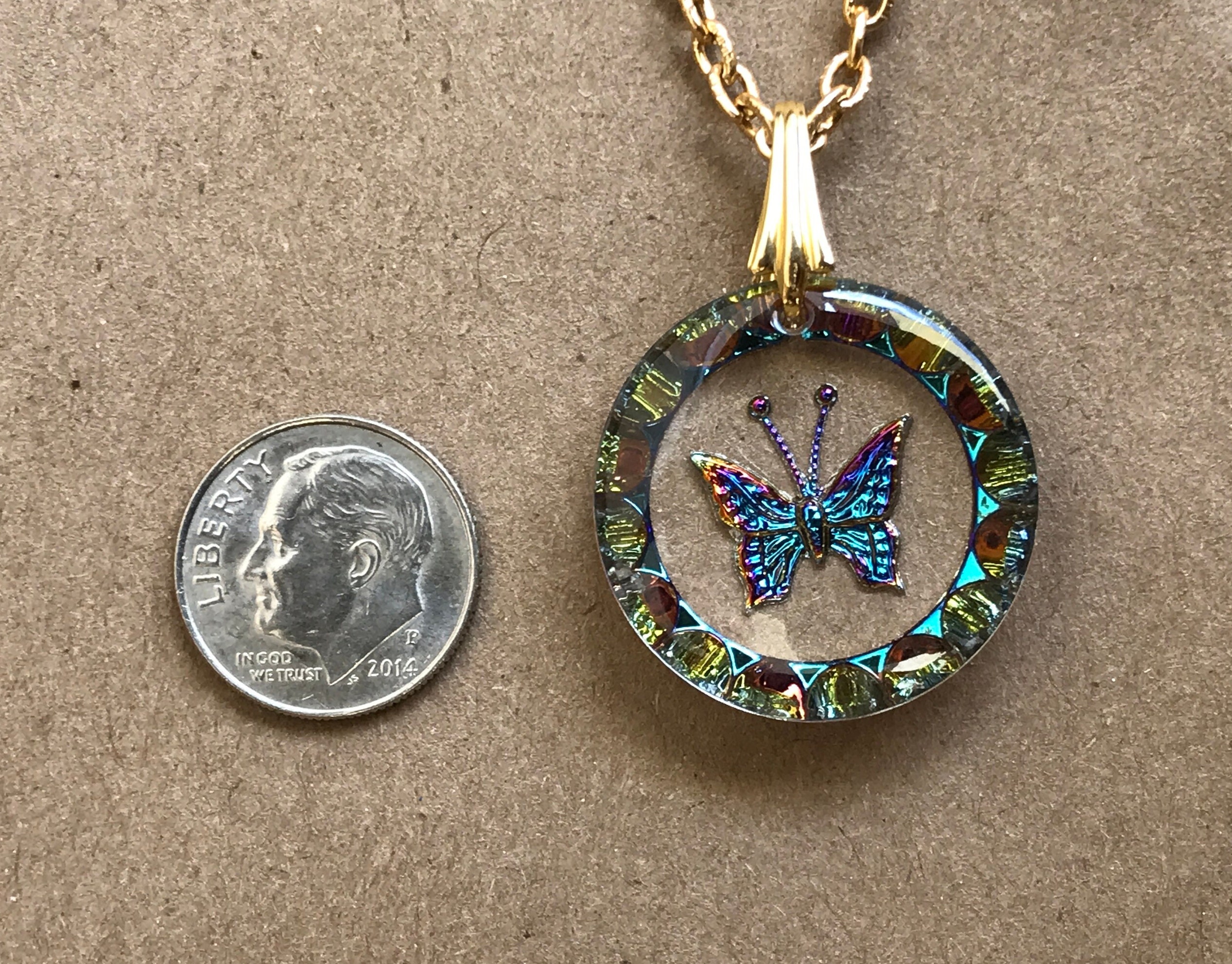 Vintage German Intaglio Butterfly Pendant - Etsy