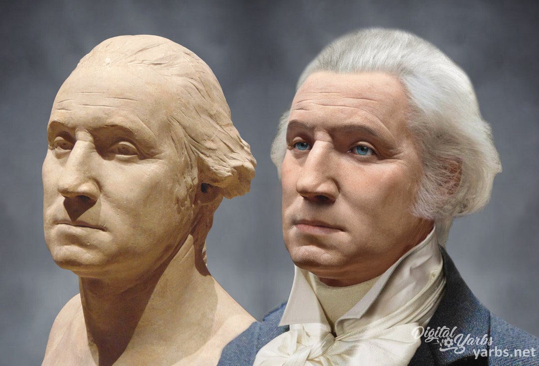 Postcard the Real Faces of George Washington Based Upon His Life Mask ...