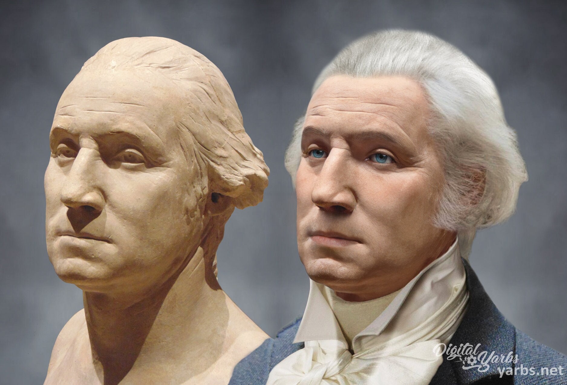 Postcard the Real Faces of George Washington Based Upon His Life Mask ...