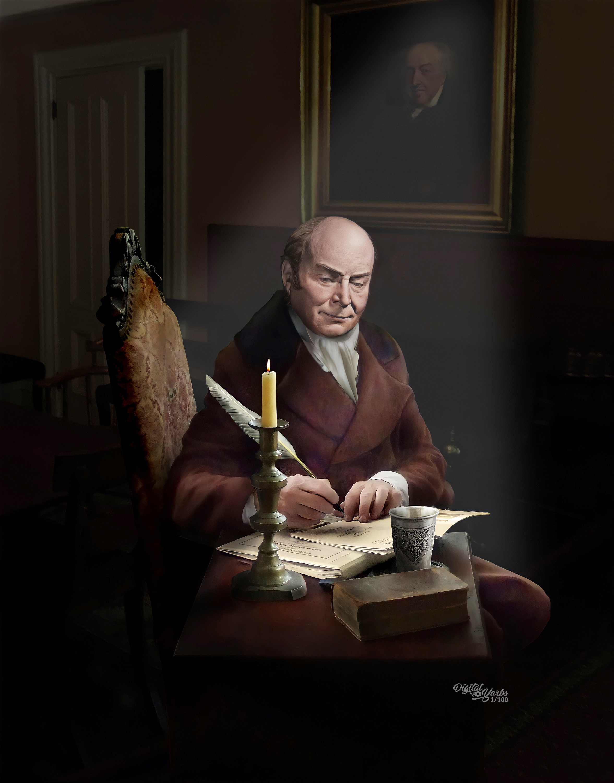 John Quincy Adams "another Diary Entry" Limited Edition Canvas Print ...