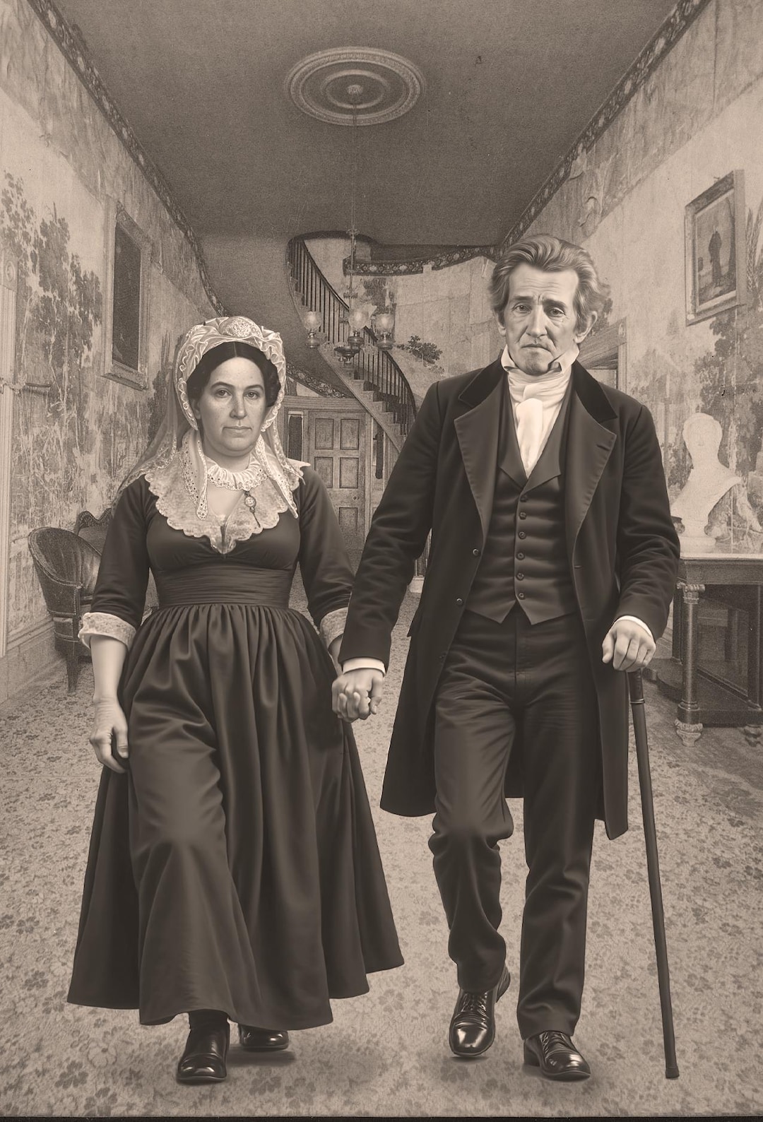 Andrew Jackson and Rachel Jackson at the Hermitage Postcard Based Upon ...