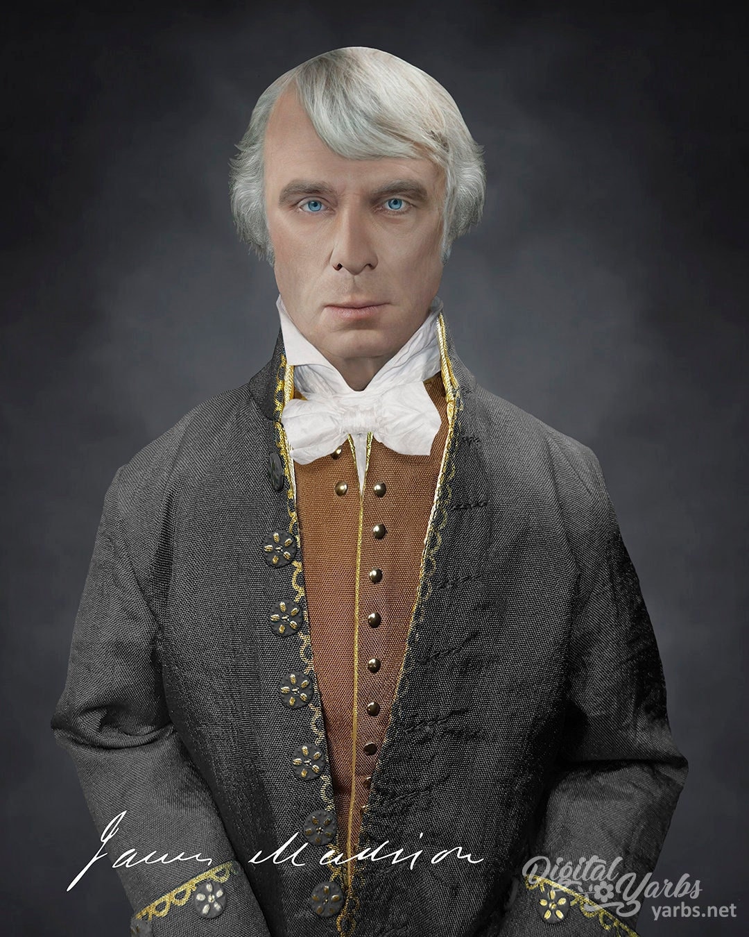 The Real Face of Young James Madison Based Upon His Life Mask Signed ...