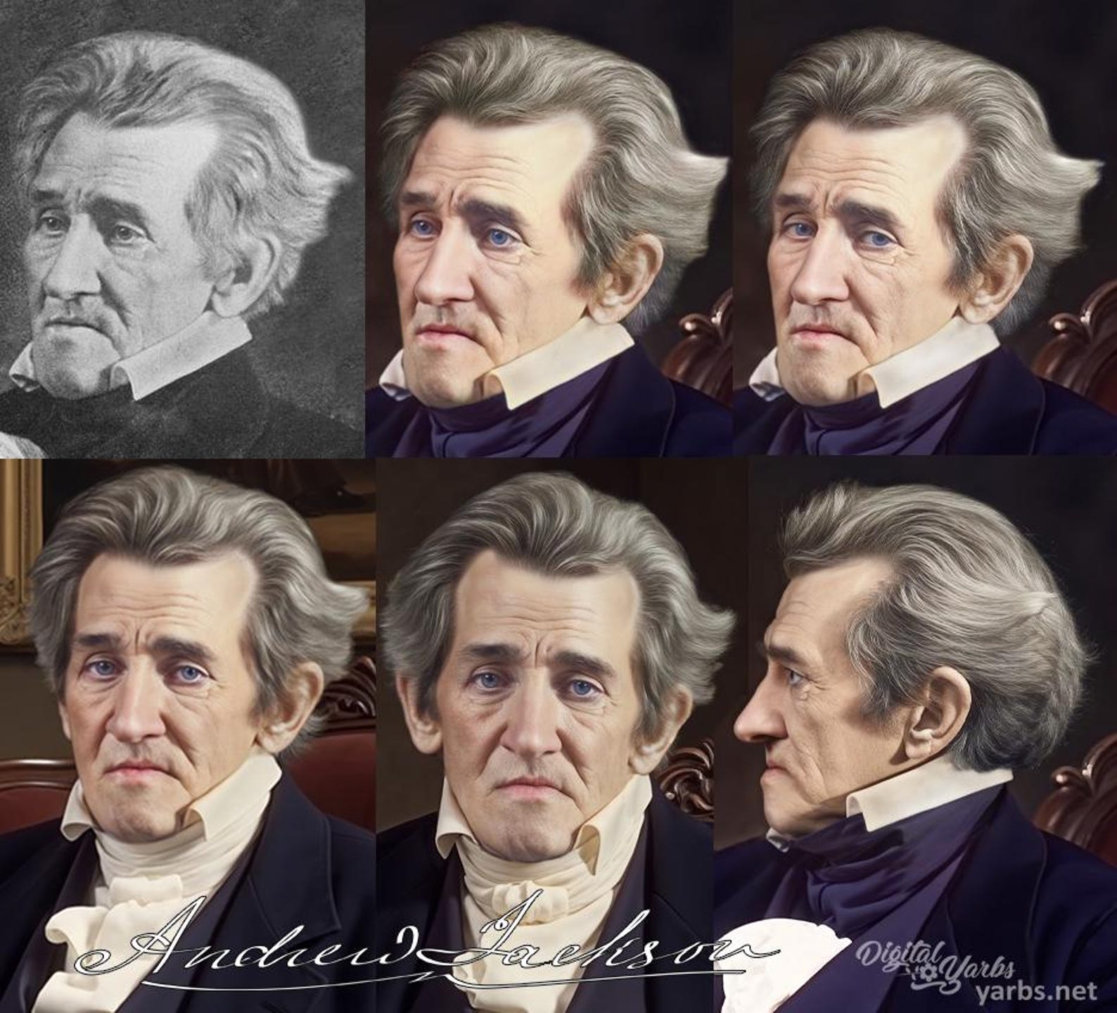 Andrew Jackson Real Face Postcard Enhanced Colorized Daguerreotype ...