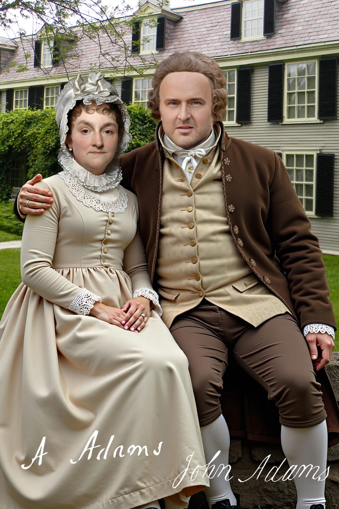 John Adams and Abigail Adams - Peacefield Companions Postcard Based on ...