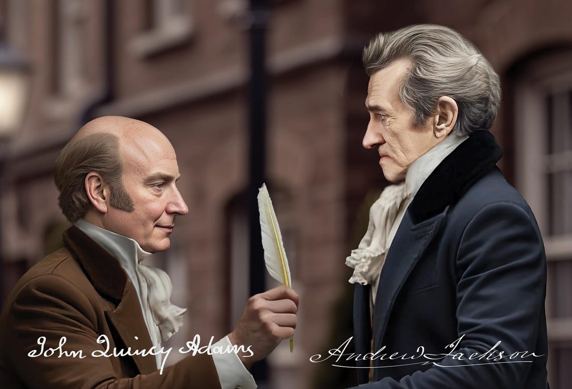 Andrew Jackson VS. John Quincy Adams the Corrupt Bargain 1824 Postcard ...