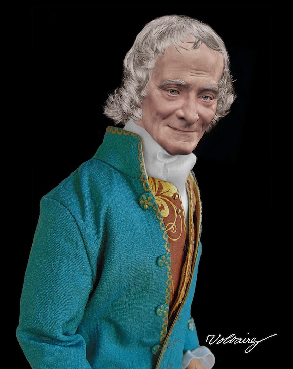 The Real Face of Voltaire Based Upon His Life Mask Signed - Etsy UK