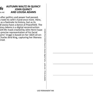 Louisa Adams and John Quincy Adams Postcard - Autumn Waltz in Quincy ...