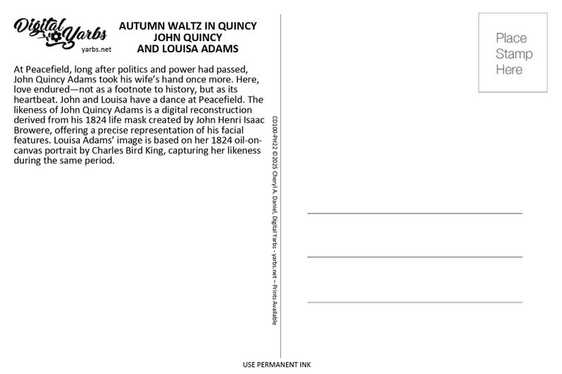 Louisa Adams and John Quincy Adams Postcard - Autumn Waltz in Quincy ...