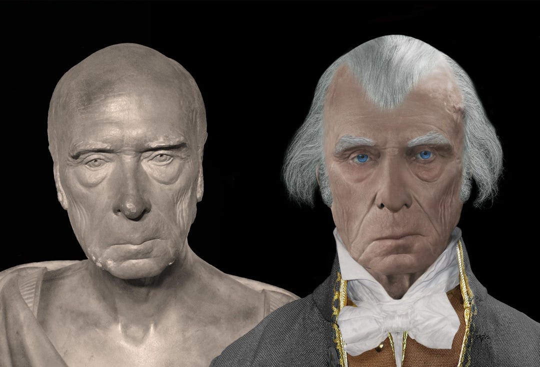 The Real Faces of James Madison Based on 1825 Life Mask by John Henri ...