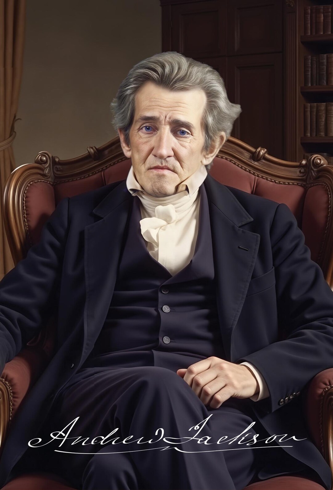 Andrew Jackson Real Face Postcard Enhanced Colorized Daguerreotype ...