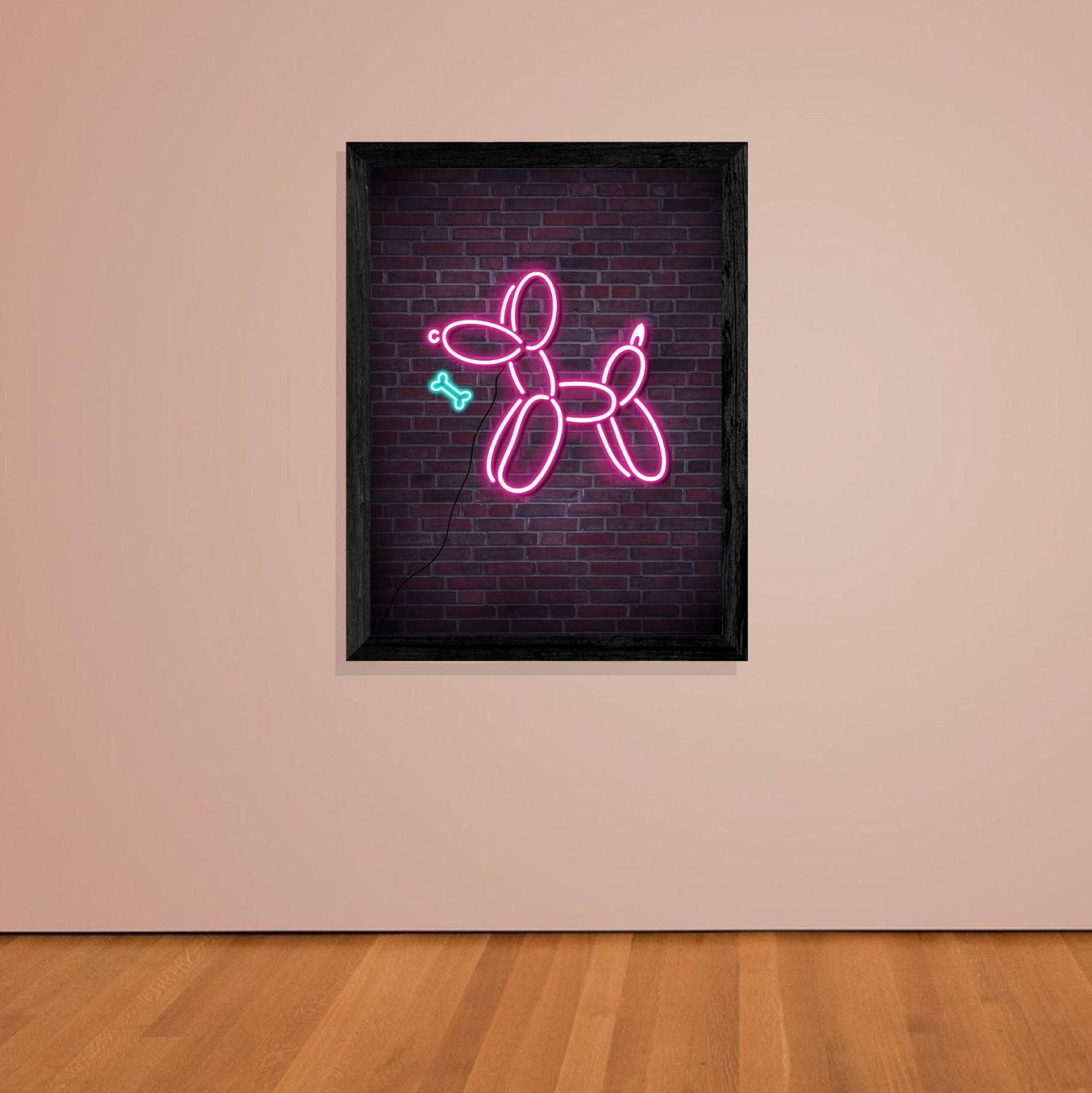 Neon Dog and Bone Neon Sign Graphic Print - Etsy UK