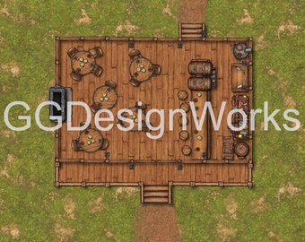 Dnd 4k Digital Battle Map - Tavern (day) Map. Dungeons and Dragons ...