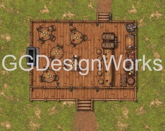 Dnd 4k Digital Battle Map - Tavern (day With Grid) Map. Dungeons and ...