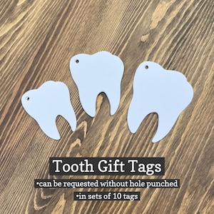 Tooth Tag, Dental Tag, Dental Gift Tag, Dental Hygiene Gift Tag, Dental ...