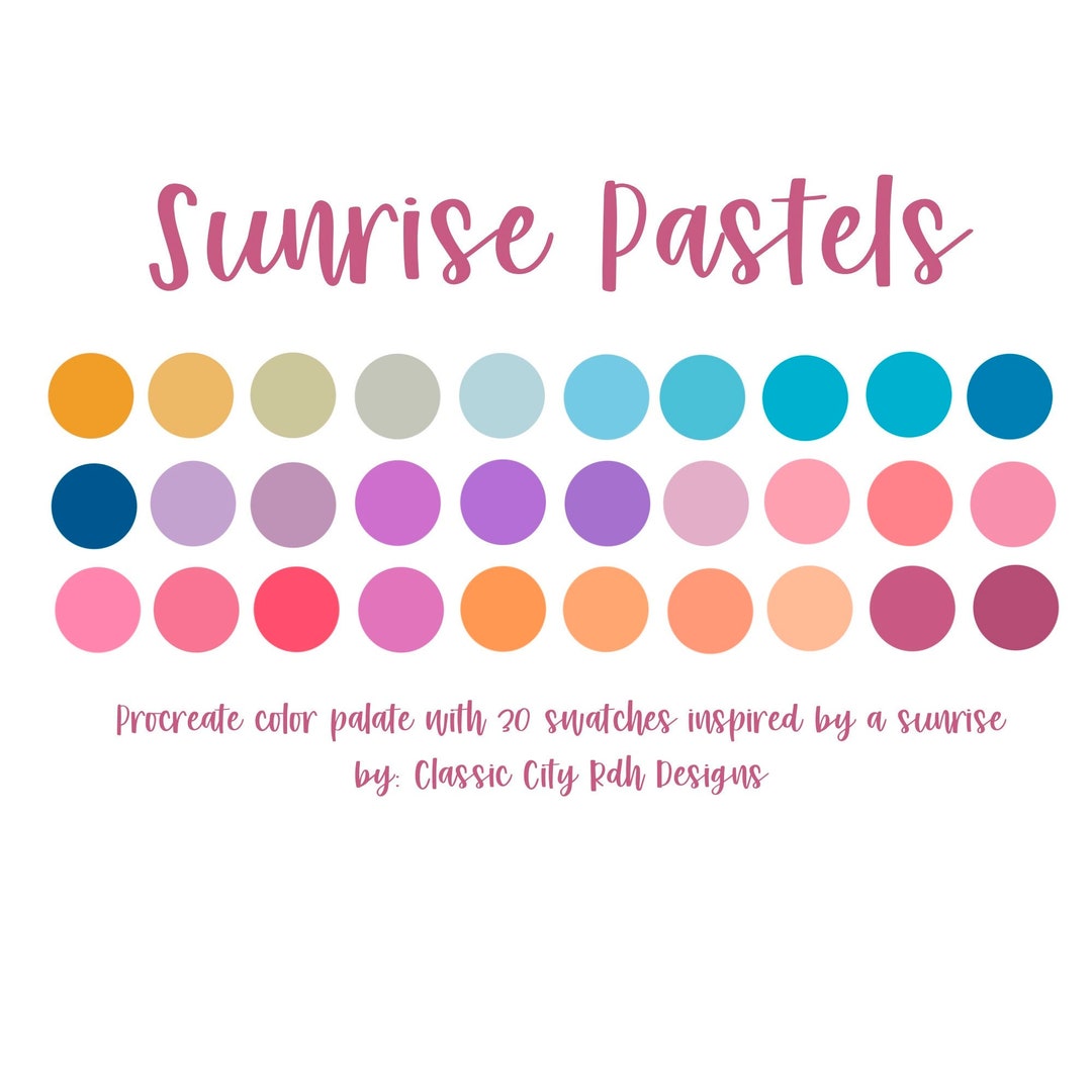Sunrise Pastels Color Palette for Procreate, Color Swatches, iPad ...