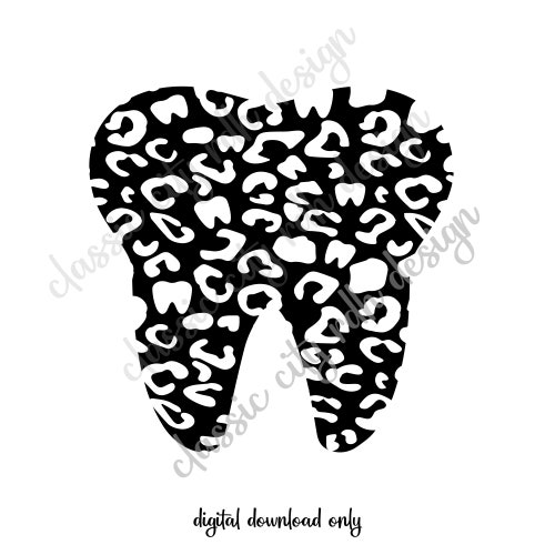 Leopard Tooth Dental SVG Files Digital Download for Cricut or | Etsy