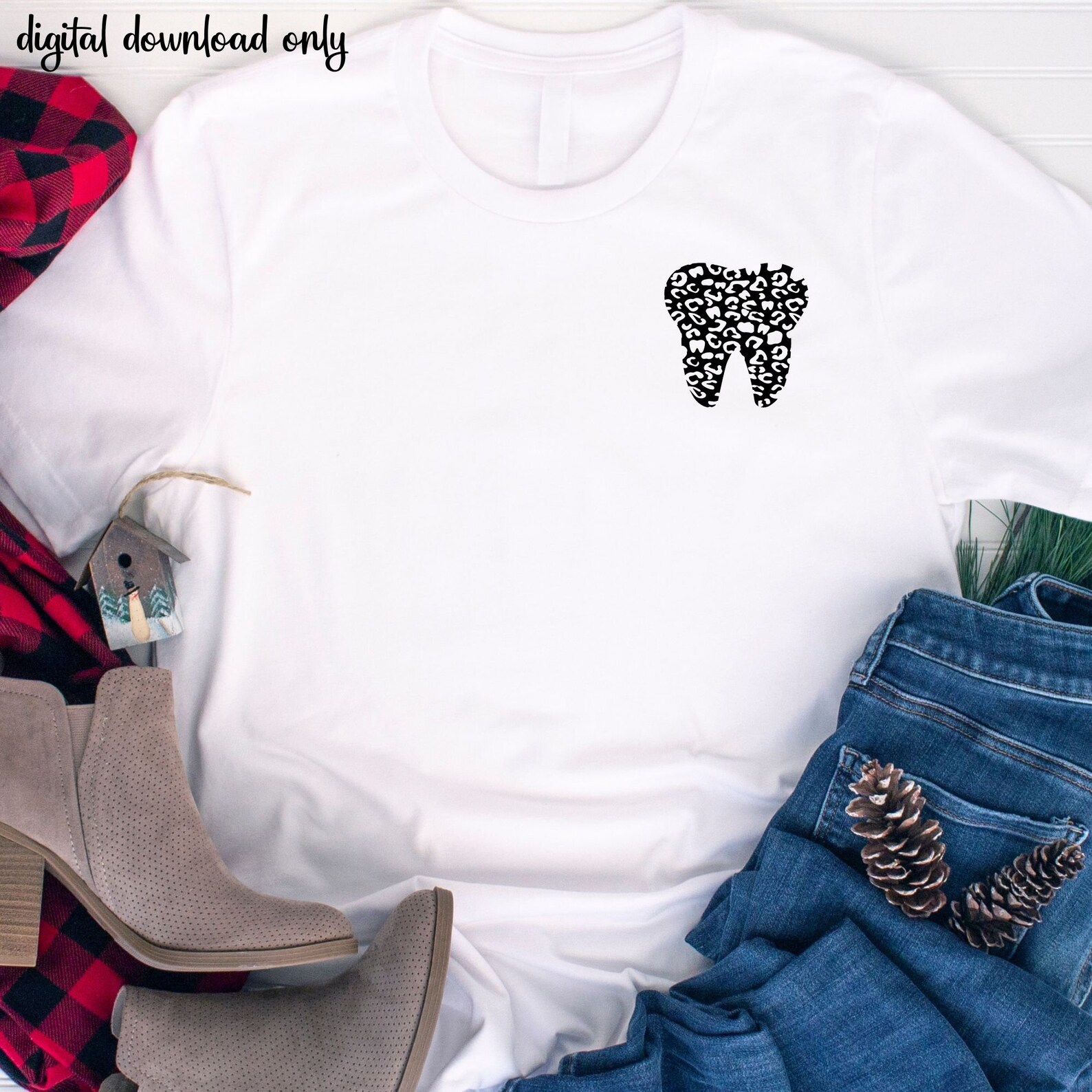 Leopard Tooth Dental SVG Files Digital Download for Cricut or | Etsy