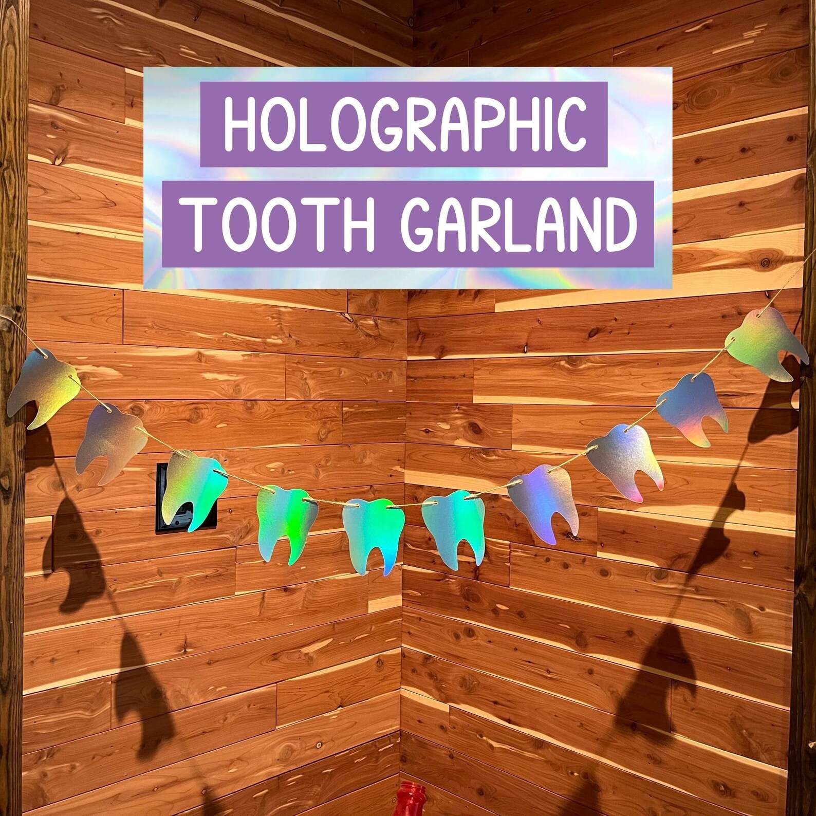 Holographic Tooth Garland Tooth Banner Dental Grad Banner - Etsy