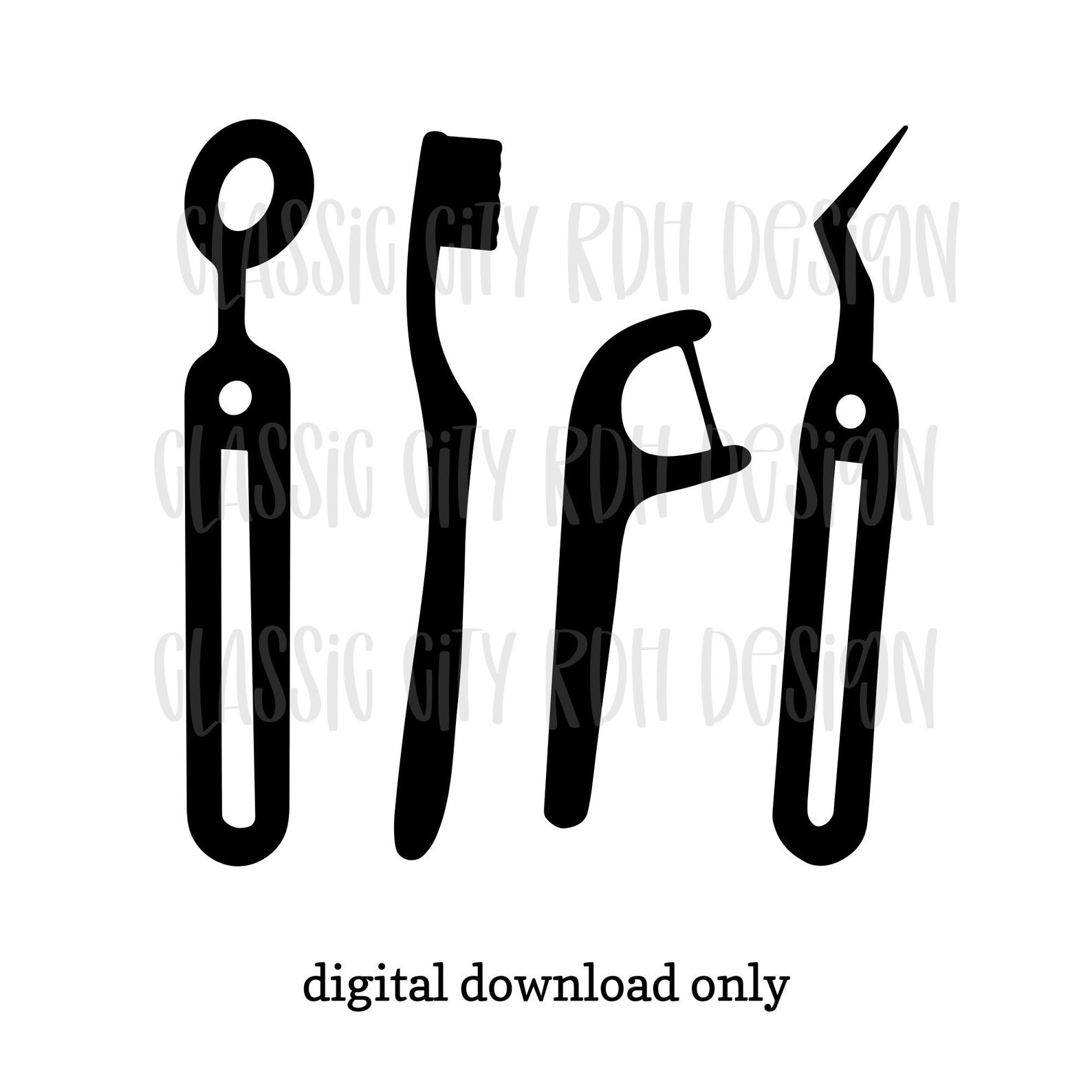 Dental Instruments & Toothbrush SVG File Digital Download for - Etsy