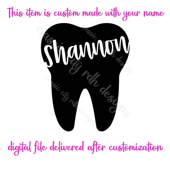 CUSTOM NAME Tooth Cutout SVG File Digital Download for Cricut | Etsy