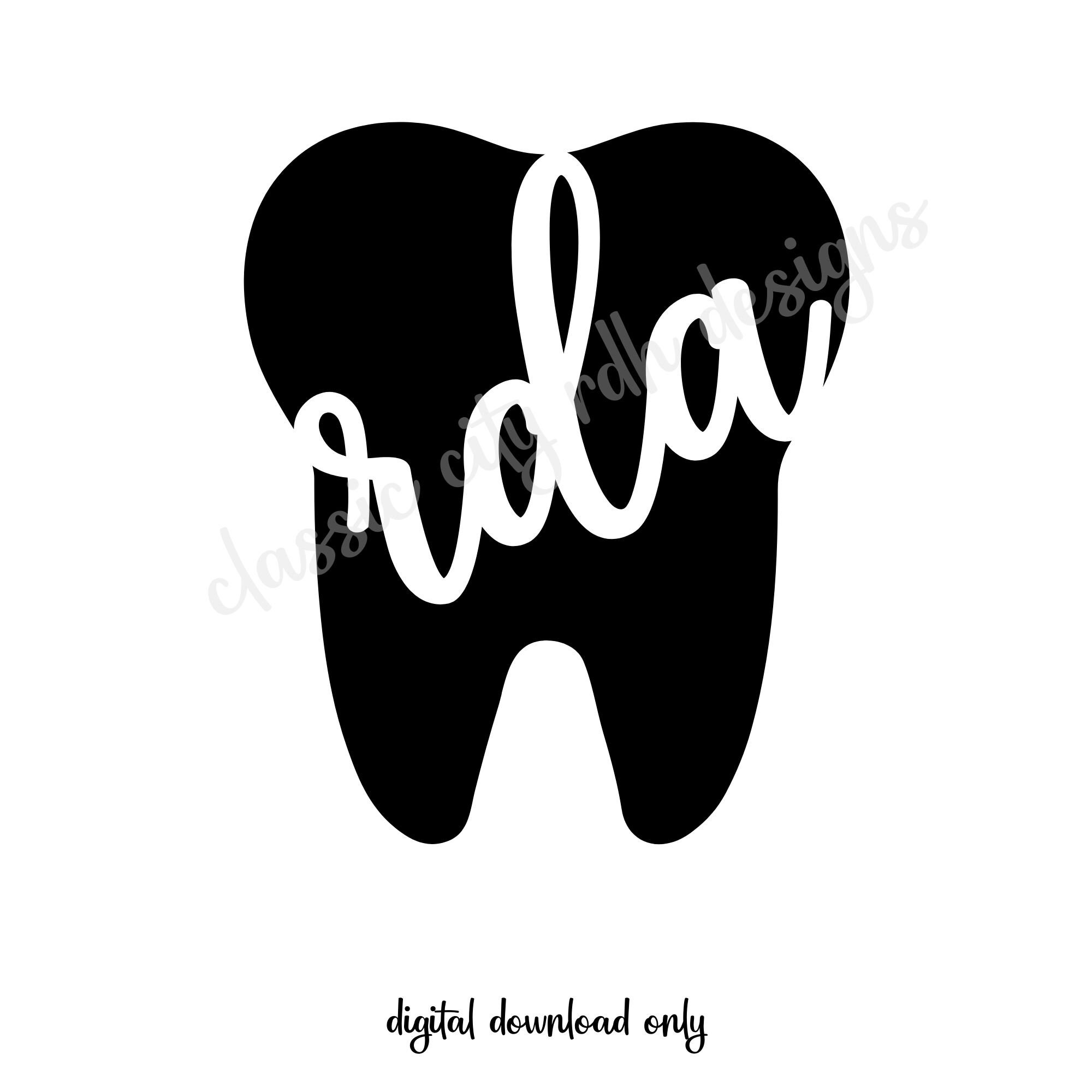 RDA Dental Assistant Cutout Tooth SVG files digital download | Etsy