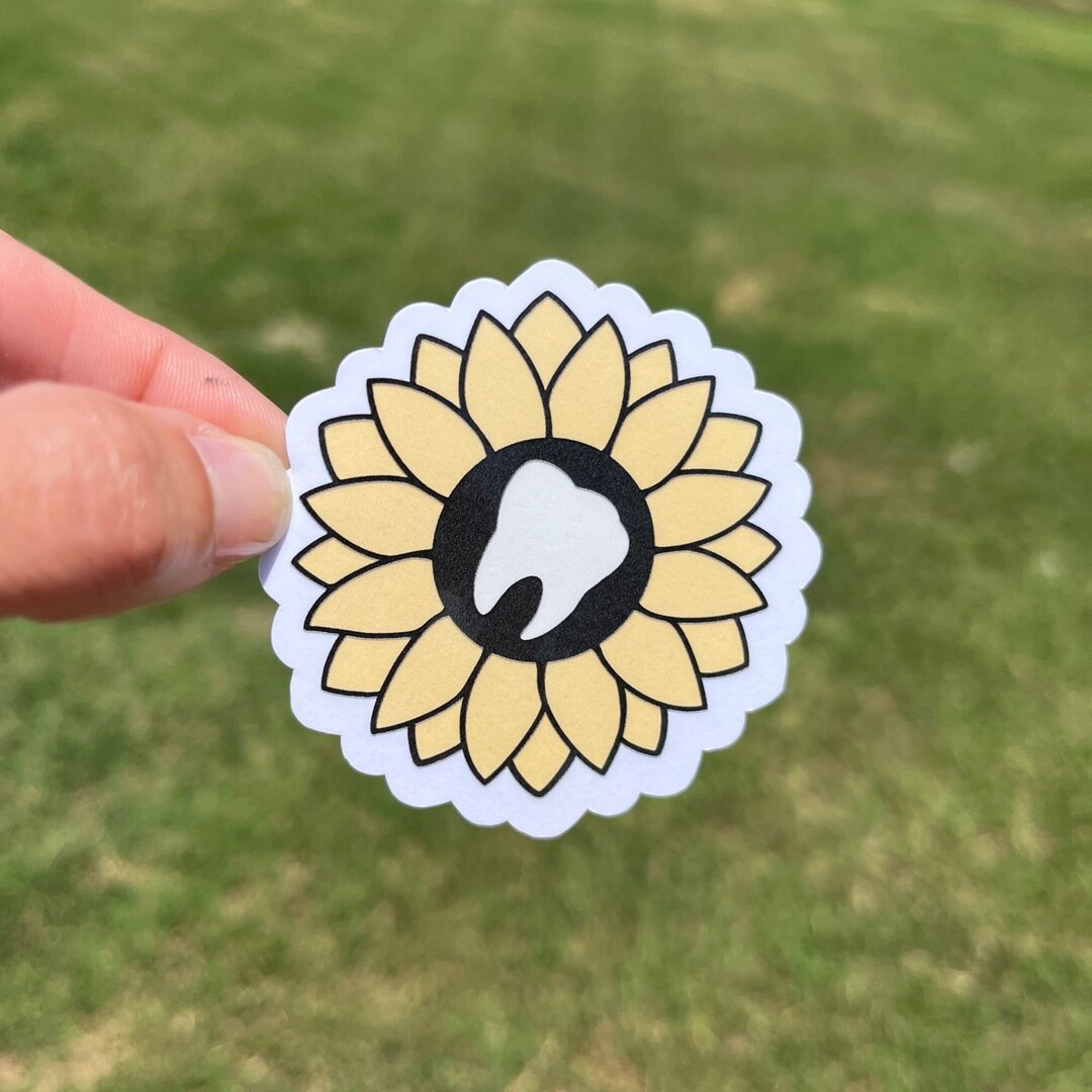 Sun Flower Tooth Sticker for Dental Hygienist, Dental Assistant, RDH ...