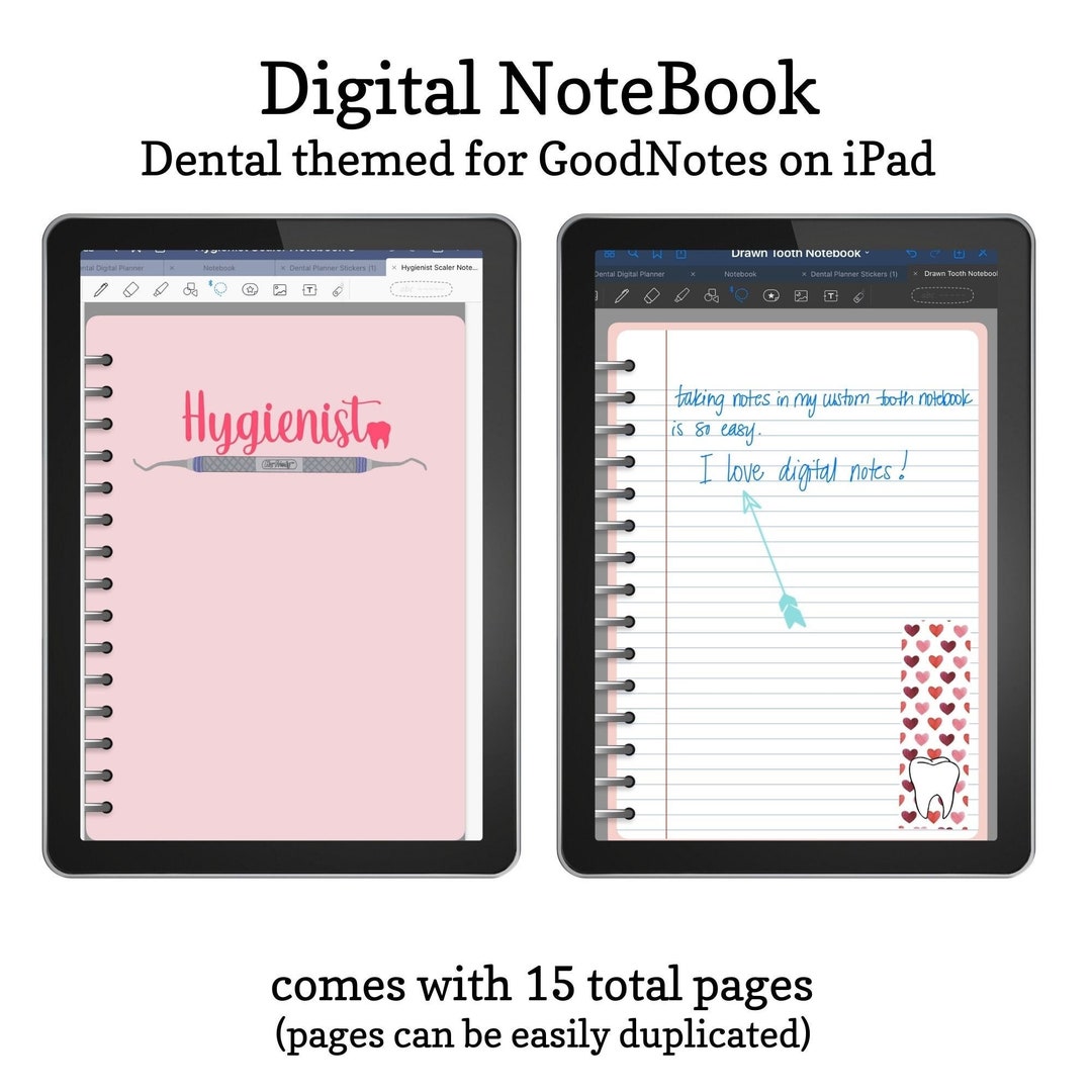 Dental Hygienist Hand Drawn Scaler Digital Notebook for Goodnotes on ...