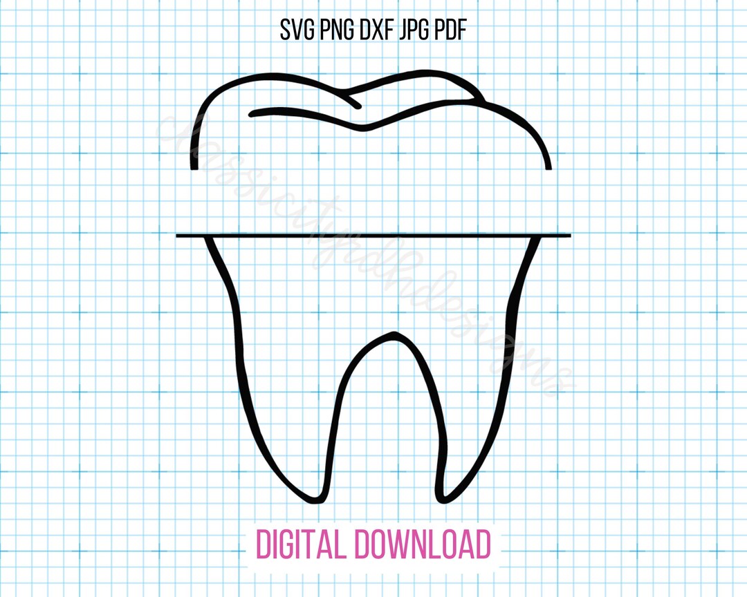 Tooth Cutout Dental SVG Files for a Custom Name, Digital Download for ...