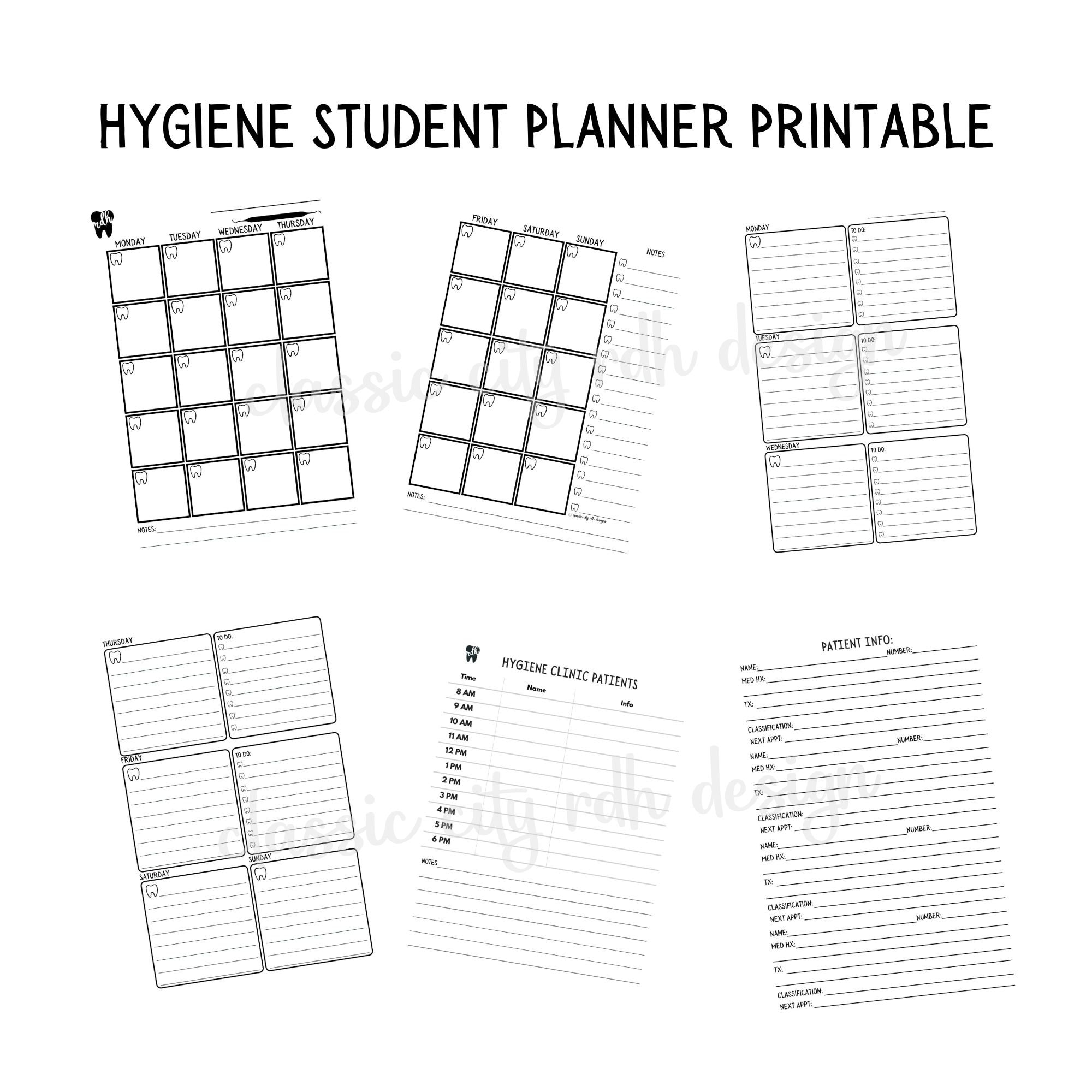 RDH Dental Hygienist Student Blank Undated PDF Printable - Etsy