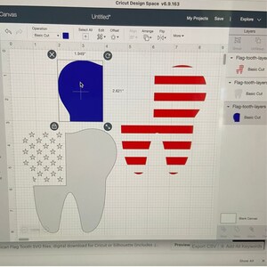 American Flag Tooth SVG Files, Digital Download for Cricut or ...