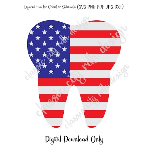 American Flag Tooth SVG Files Digital Download for Cricut or - Etsy