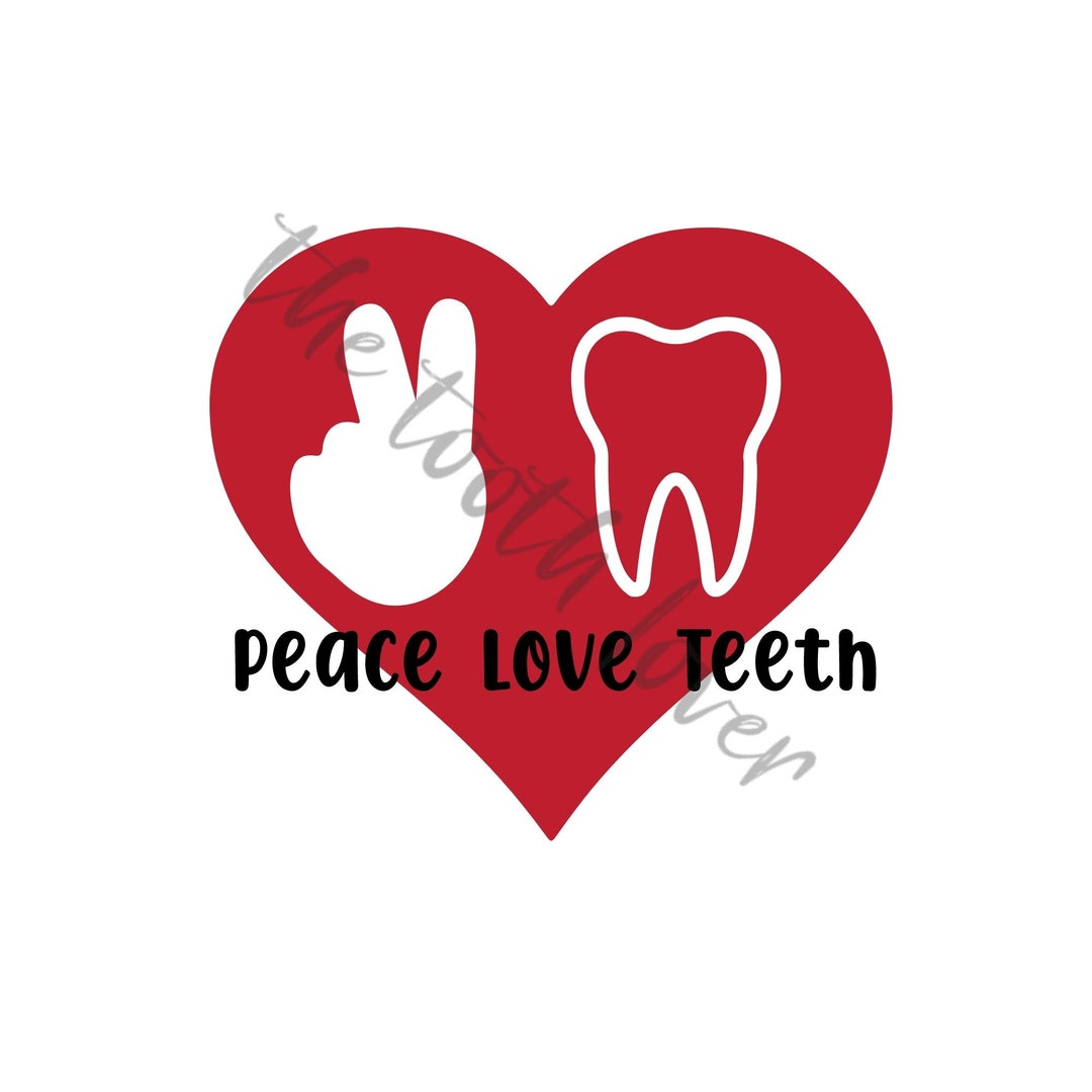 Peace Love Teeth Cutout SVG Files, Digital Download for Cricut or ...