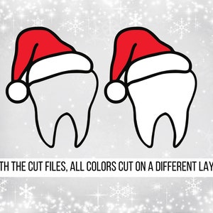 Santa Tooth Cutout Dental SVG Files, Digital Download for Cricut or ...