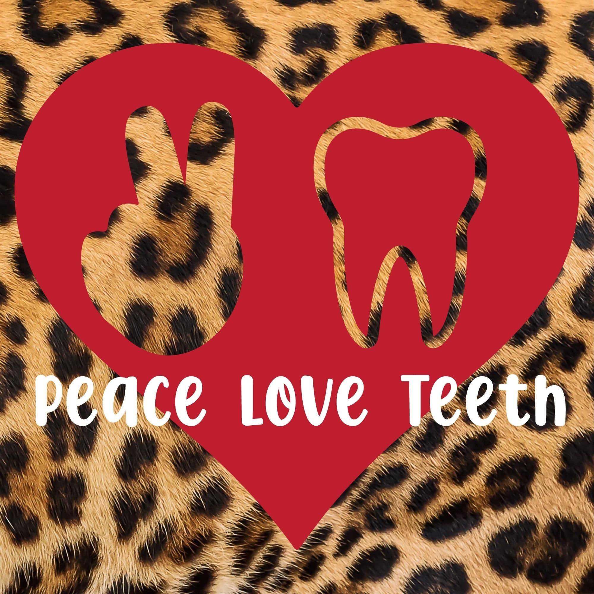 Peace Love Teeth Cutout SVG files digital download for Cricut | Etsy