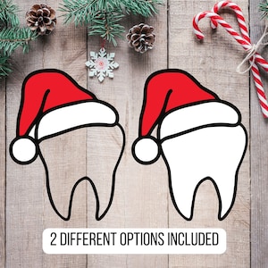 Santa Tooth Cutout Dental SVG Files, Digital Download for Cricut or ...