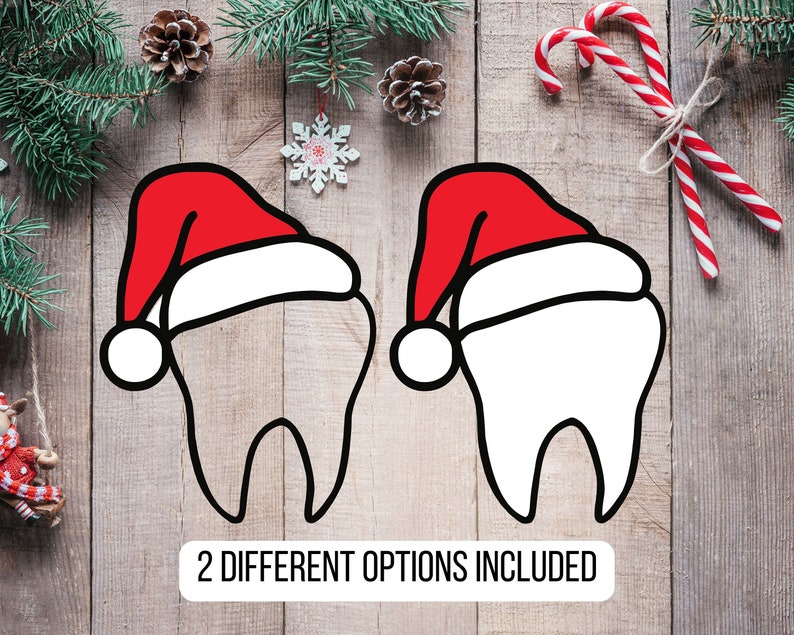 Santa Tooth Cutout Dental SVG Files, Digital Download for Cricut or ...