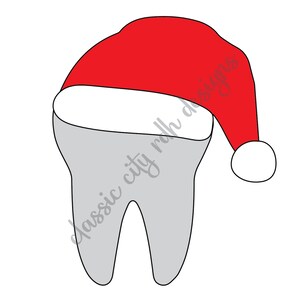 Santa Tooth SVG PNG Dental Files, Digital Download for Cricut or ...
