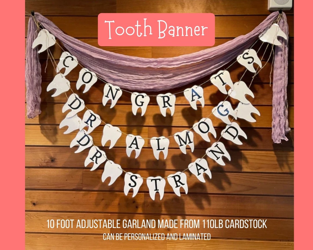 Tooth Garland Tooth Banner, Dental Grad Banner Dentist Banner Dental ...