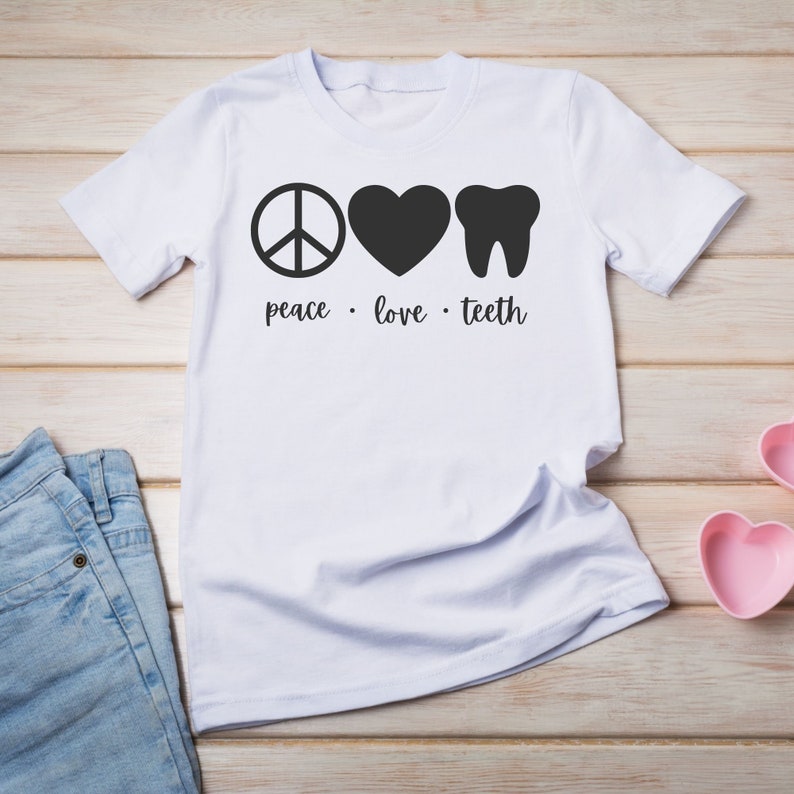 Peace Love Teeth SVG Files, Digital Download for Cricut or Silhouette ...