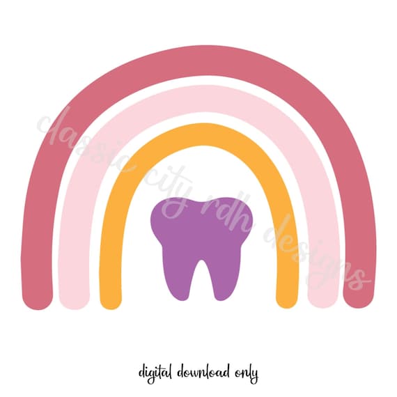 Tooth Rainbow Boho Cutout SVG Files Digital Download for | Etsy