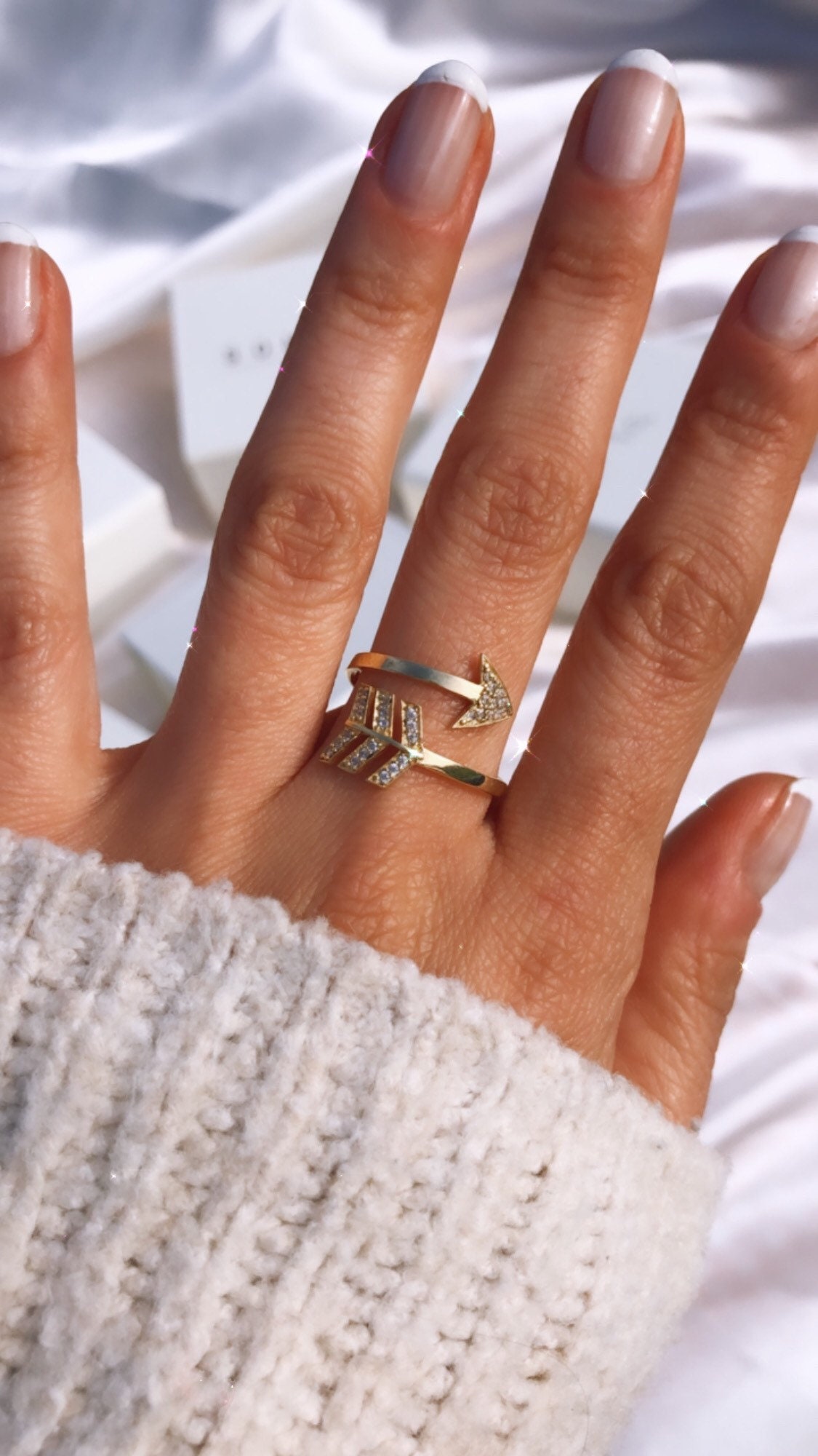 Arrow Stacking Adjustable Ring Birthday Gift Statement - Etsy UK