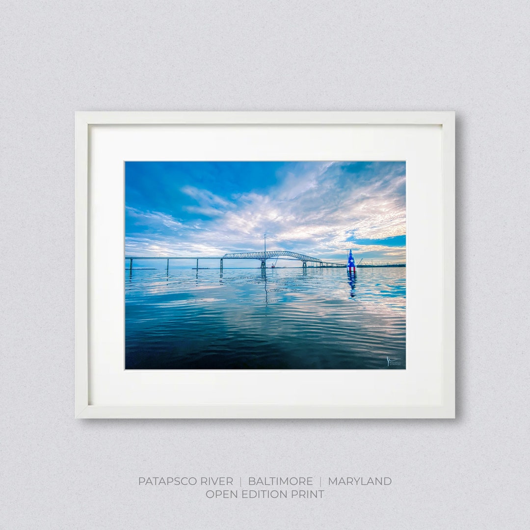 Francis Scott Key Bridge and Buoy Wall Art Print - Etsy