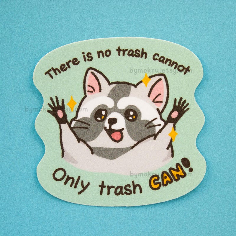 Trash Can Sticker - Etsy