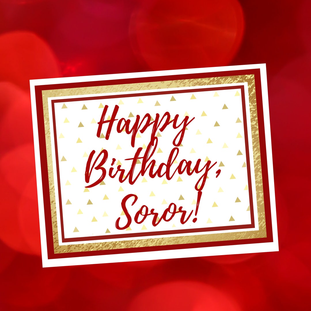 Happy Birthday Card, Delta Sigma Theta Inspired, Triangles, Happy ...