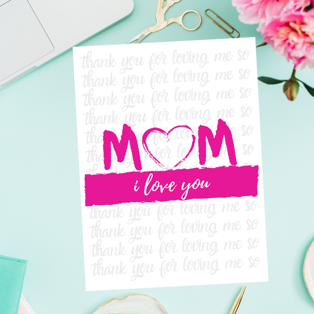 Mothers Day Card, Thank You Mom, Card for Mom, Mothers Day Greeting ...