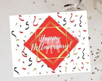 Happy Birthday Card, Delta Sigma Theta Inspired, Triangles, Happy ...
