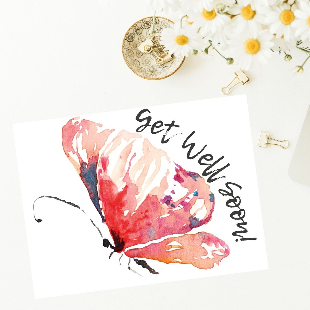 Butterfly Get Well Soon Cards, Get Well Cards, Get Well Soon Cards - Etsy