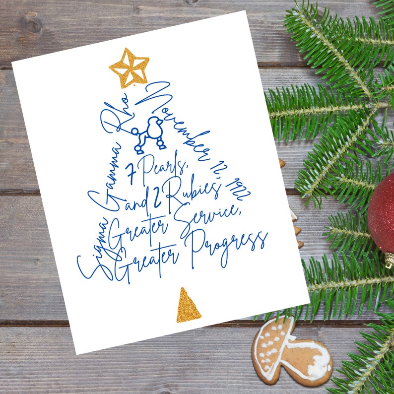 10 Christmas Cards Merry Christmas Sorority Cards Holiday - Etsy